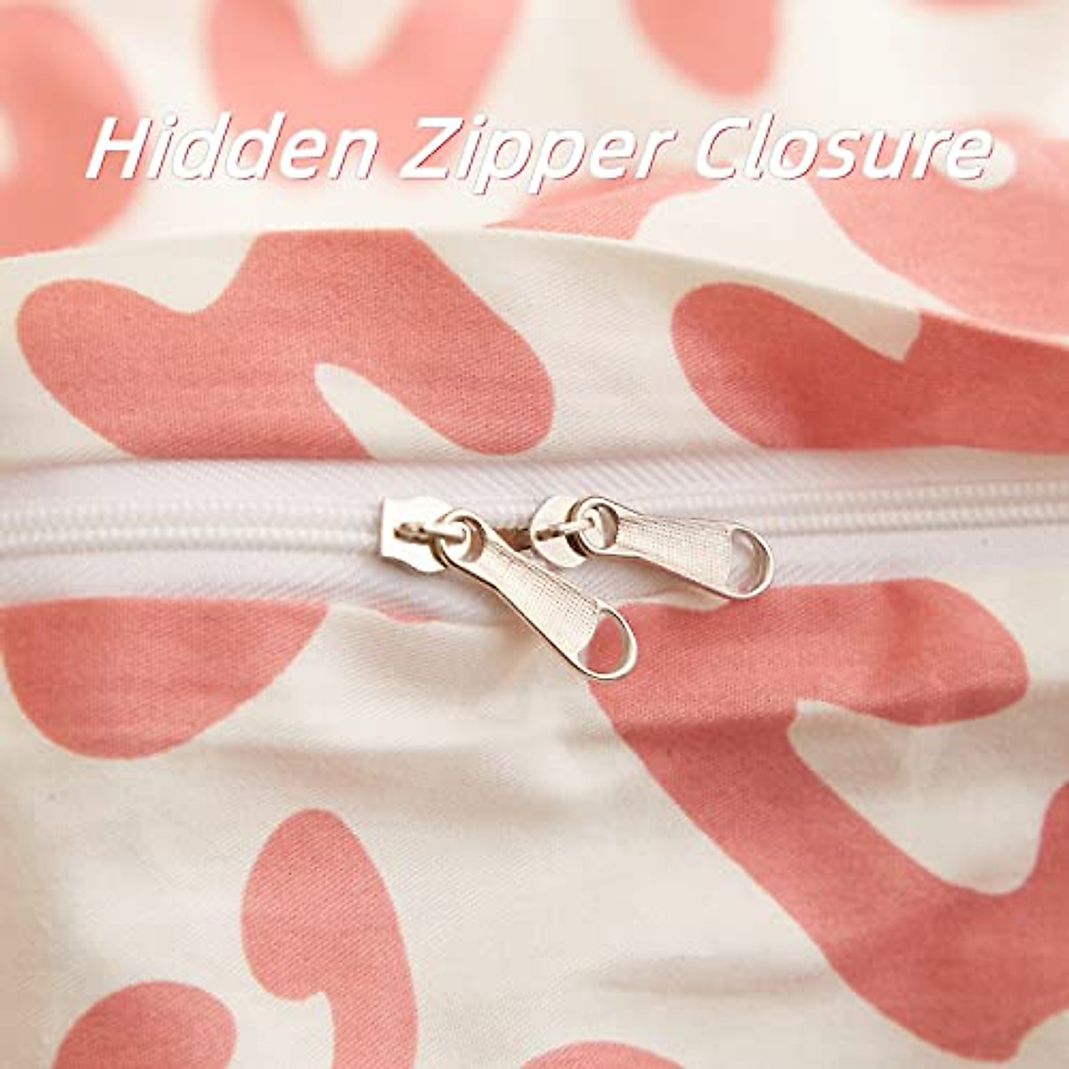 AOJIM Animal Leopard Duvet Cover Cheetah Print Bedding Set 100% Cotton Soft Quilt Cover White and Pink Comforter Cover 1 Queen Size Duvet Cover 2 Pillowcases (no Comforter)