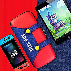 Personalized for Nintendo Switch Lite Case Add Name, Custom Switch Lite Carrying Case for Nintendo Protective Hard Portable Travel Carry Case (Red)