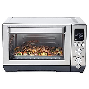 GE Convection Toaster Oven | Quartz Heating Technology | Large Capacity Toaster Oven Complete With 7 Cook Modes & Oven Accessories | Countertop Kitchen Essentials | 1500 Watts | Stainless Steel