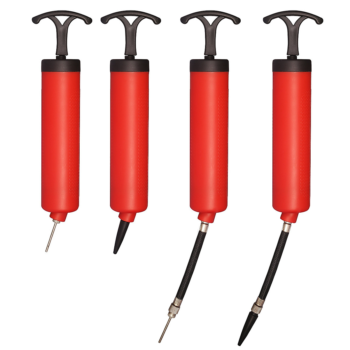 SKOLOO 8" Ball Pump Hand Air Inflator Kit for Soccer, Basketball, Volleyball, Water Polo Ball, Rugby, Exercise Sports Ball, Balloon, Needle, Nozzle, Extension Hose Included