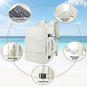 Hanples Large Travel Laptop Backpack for Men Women, Carry On Backpack, Hiking Backpack, Waterproof Durable Business Backpack with USB Charging Port, College Computer Bag, Fits 16 Inch Laptop