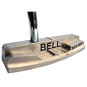 Bell Putters Half Offset Golf Putter 360g Polish Chrome Finish Right-Handed/RH with Winn Jumbo/Oversize Putter Grip and 34" Shaft