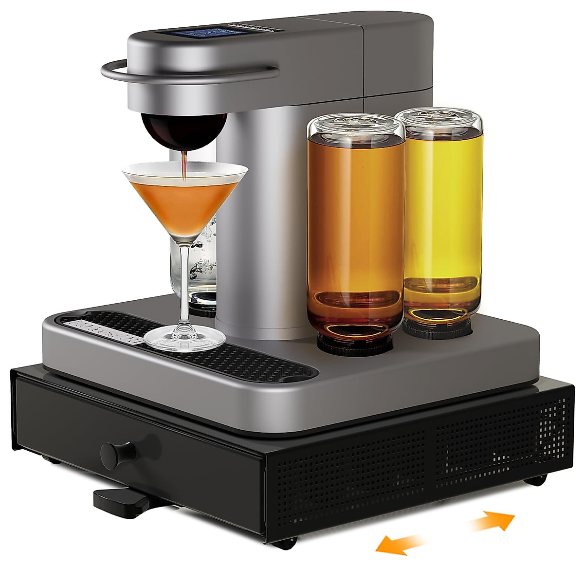 Dfynest Cocktail Capsule Storage Drawer Organizer - Compatible with Bartesian Cocktail Maker - BEV Black Decker Cocktail Maker - Holds Up to 36 Capsules - Home Bar Accessories for Cocktail Maker