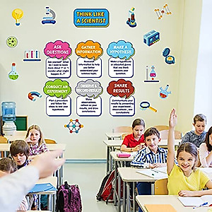 27PCS Think Like a Scientist Bulletin Board Set Science Posters Classroom Decor for Teachers Elementary Science Lab Cutouts for Class School Classroom Bulletin Board Office Party Decoration Supplies