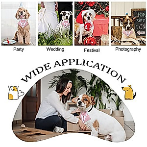 HACRAHO Formal Dog Tuxedo Bandana, 1 Piece Pink Dog Wedding Bandana Collar with Bowtie Adjustable Formal Tux Dog Bandana with Collar for Small Dogs, S