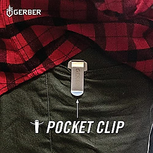 Gerber Gear 22-41830N EAB Pocket Knife and Money Clip, EDC Gear, Fixed Blade Knife, Stainless Steel