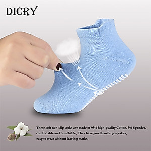 Dicry Toddler Non-Slip Ankle Socks Baby Anti-skid Grips Socks for Infant Kids (1-3T, Multi 12 Pairs)