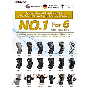 NEENCA Knee Braces for Knee Pain Men & Women, Adjustable Knee Support with Patella Gel Pad & Side Stabilizers, Medical Knee Wrap for Arthritis, Meniscus Tear, ACL, Pain Relief, Running, Sports. ACE-54