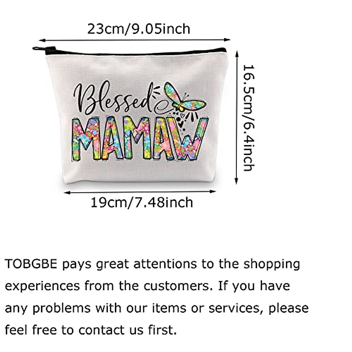 Blessed Mamaw Makeup Bag Mamaw Gift Grandma Cosmetic Bag Grandma Birthday Gifts Grandmother Gift (Mamaw Bag)