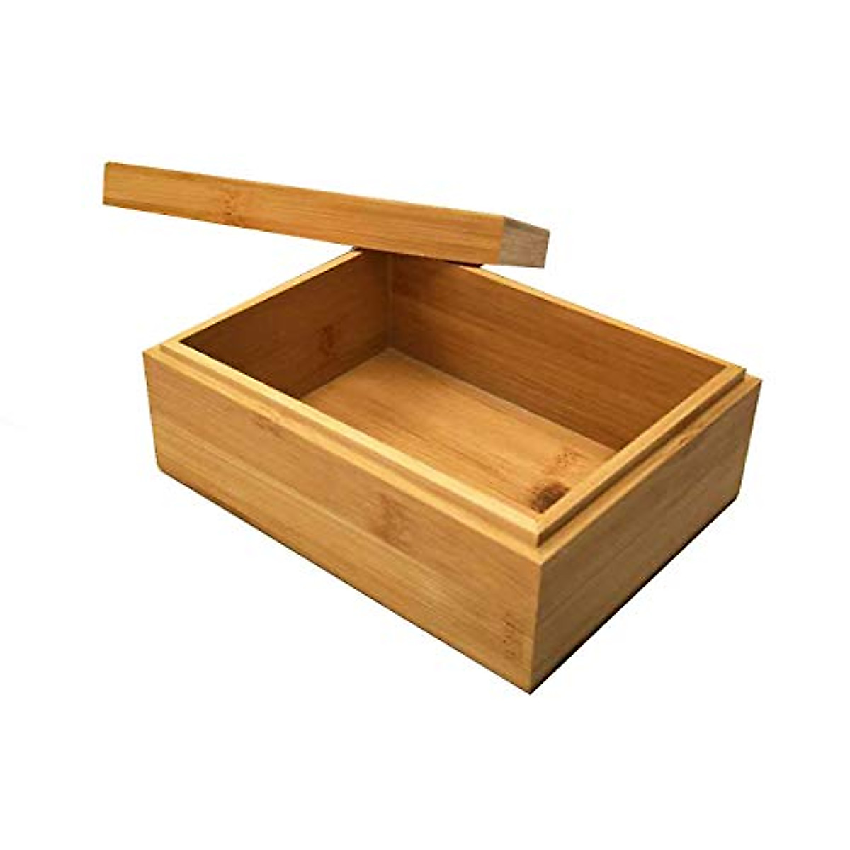 Bamboo wood storage box with cover, wooden storage box combination, storage box, bamboo, natural, unpainted,wooden box wooden packaging, gift box,storage tea box (6.3X4.72X2.76 inch)