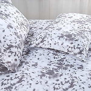 Elegant Comfort Luxury Soft Bed Sheets Tie Dye Pattern 1500 Thread Count Percale Egyptian Quality Microfiber Softness Wrinkle and Fade Resistant (6-Piece) Bedding Set, King, Tie Dye Gray