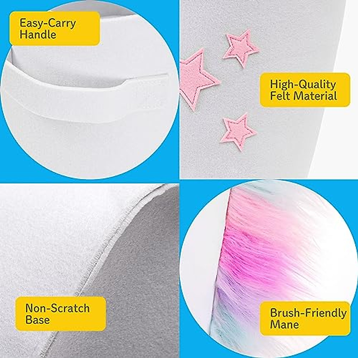 Pikl Girls Laundry Hamper Patented design Unicorn Hamper Quality Kids Hamper with Carry Handle. Use as a Unicorn basket Girls Laundry Basket Girls Hamper for Bedroom Kids Laundry Basket Unicorn Decor