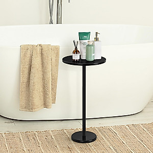 Round Side Table Small End Table Set of 2 Black Round Coffee Table Modern Nightstand Kids Bedside Table Outdoor Accent Table for Small Spaces Living Room Bedroom Patio