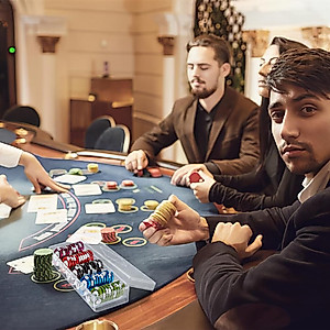 FINGERINSPIRE 2 Pcs Clear Poker Chip Trays Plastic Casino Poker Chip Tray Rack Poker Chip Holder Poker Chip Cases with Cover for Casino Game Standard Size Chips & Clay Chips Each Holds 100 Chips