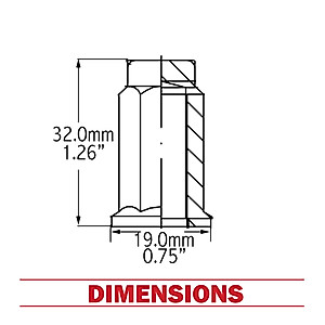 Wheel Accessories Parts Set of 16 Black 10x1.25 Flat Seat ATV & UTV Lug Nuts 14mm Hex - Fits Honda, Suzuki, Arctic Cat, KTM, Yamaha, Can Am, Polaris and Can Am Commander UTV w/Flat Seat Rims