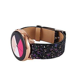 Bling Bands Compatible with Samsung Galaxy Watch 7 6 5 4 Band 40mm 44mm/ Galaxy Watch 6 4 Classic Band 43mm 47mm 46mm 42mm/Watch 5 pro 45mm/Active 2 Band, 20mm Bling Glitter Leather Band