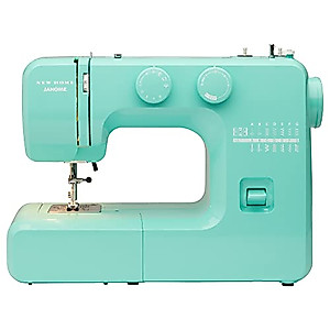 Janome Arctic Crystal Easy-to-Use Sewing Machine with Interior Metal Frame, Bobbin Diagram, Tutorial Videos, Made with Beginners in Mind!, Blue