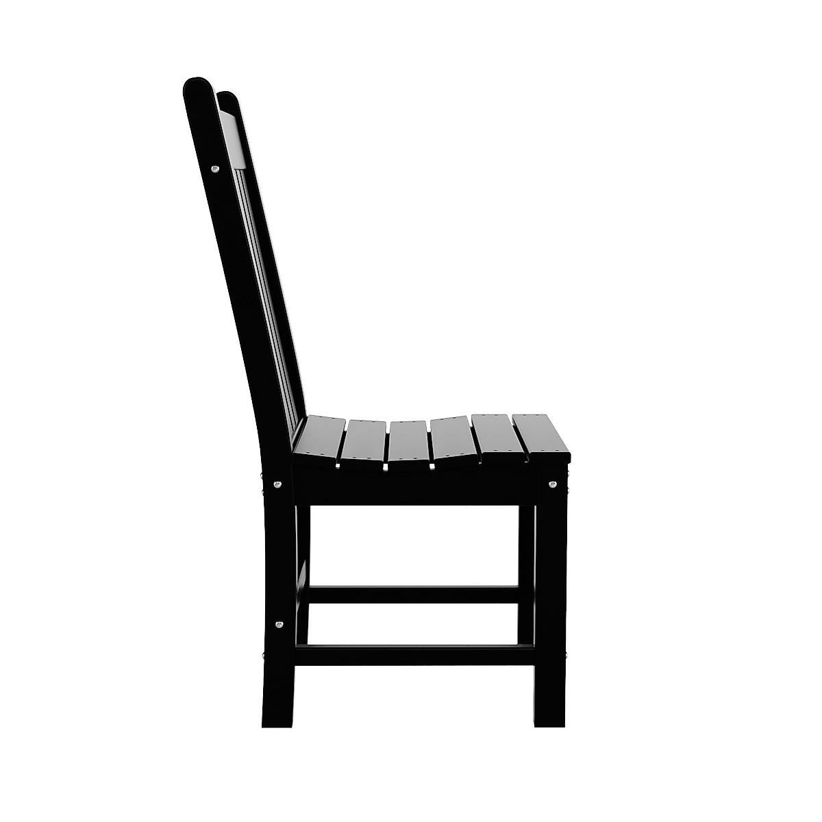 Costaelm Armless Outdoor Dining Chair, Adirondack Chair for Outside, HDPE Poly Lumber Outdoor Furniture Dinning Room Chair, Waterproof Indoor/Outdoor Restaurant Bistro Dining Chair, Black