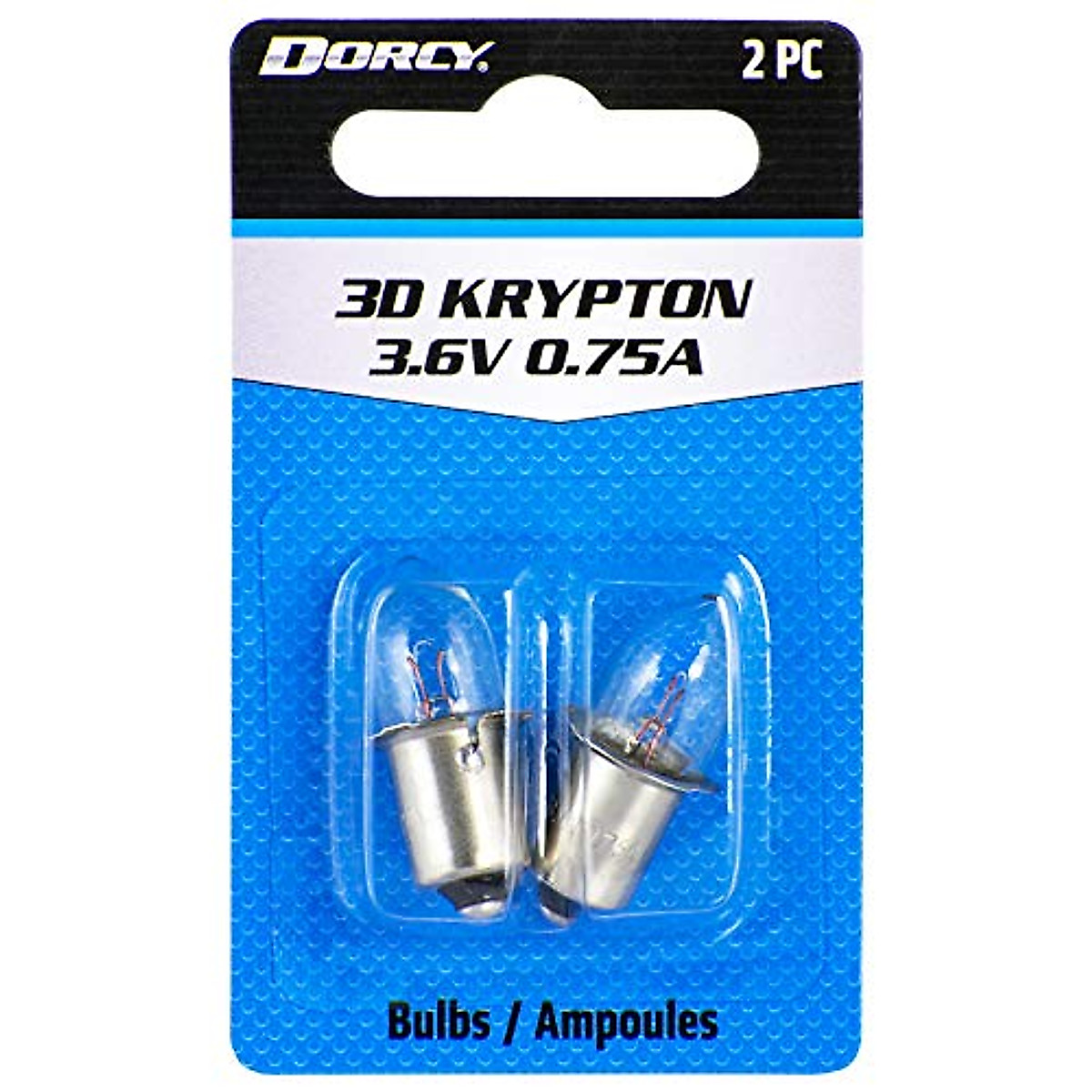 Dorcy 3D-3.6-Volt, 0.75A Flange Base Krypton Replacement Bulb, 2-Pack (41-1661) , Silver