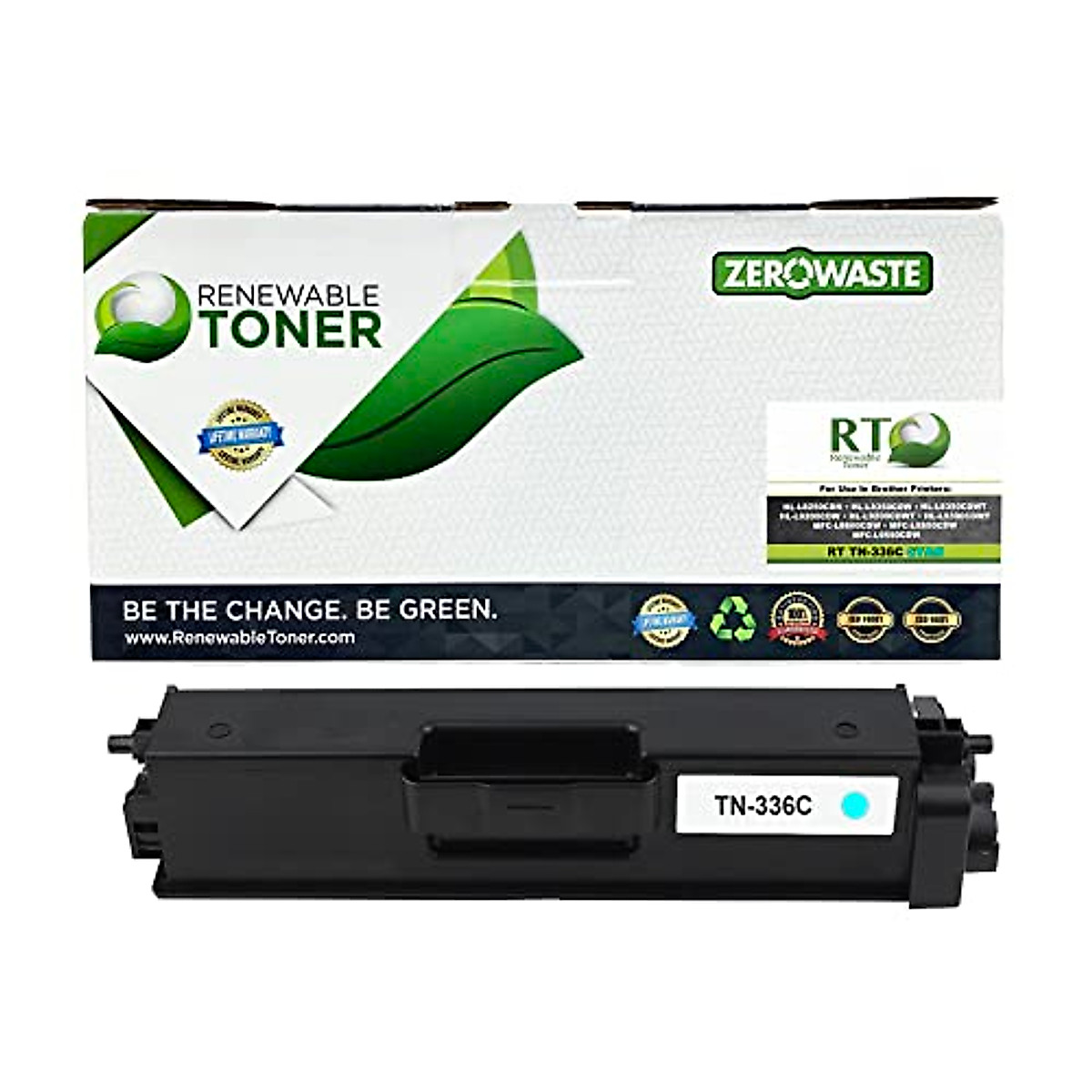 Renewable Toner Compatible Laser Toner Cartridge High Yield Replacement for Brother TN-336C TN336 HL-L8250 L8350 MFC-L8600 L8850 (Cyan)