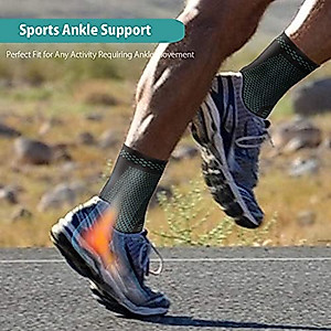 [ 2 pack ] Ankle Support Running, Sports, Daily Wear - Ankle Brace, Achilles Tendonitis Support, Sprained Ankle Supports for Weak Ankles and Joint Pain - Sprained Ankle, Plantar Fasciitis, Achilles Tendonitis, Relieve Swelling of Heel Spurs (Large)