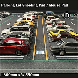 TAPDRA 1/64 Parking Lot Mat Model Car Vehicle Scene Display Large Garage Toy Mouse Pad (JP)-Packed in Roll
