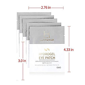 LANKIZ Eye Pads for Lash Extensions Under Eye Gel Pads for Eyelash Extensions Lint Free Hydrogel Eye Patches Eyelash Extension Supplies 100 pairs