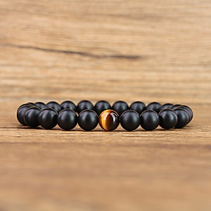 COAI Long Distance Matte Onyx Tiger Eye Couples Stone Bracelets