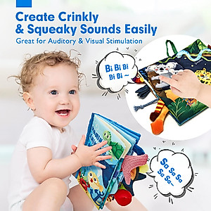 hahaland Baby Books 0-6 Months - 2PCS Baby Toys 0-6 Months Baby Toys 6-12 Months - Touch & Feel Tummy Time Books, Baby Boy Gifts, 3 6 9 Month Old Toys