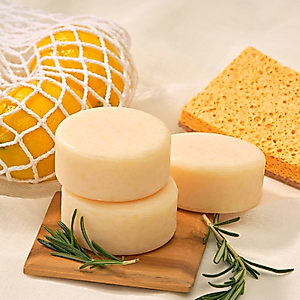 Zero Waste Natural Dish Soap Bar (Pack of 3 Bars) - Solid Vegan Dishwashing Block - Cold Processed, Eco Friendly Plastic Free Packaging with Sustainable Organic Ingredients for Kitchen