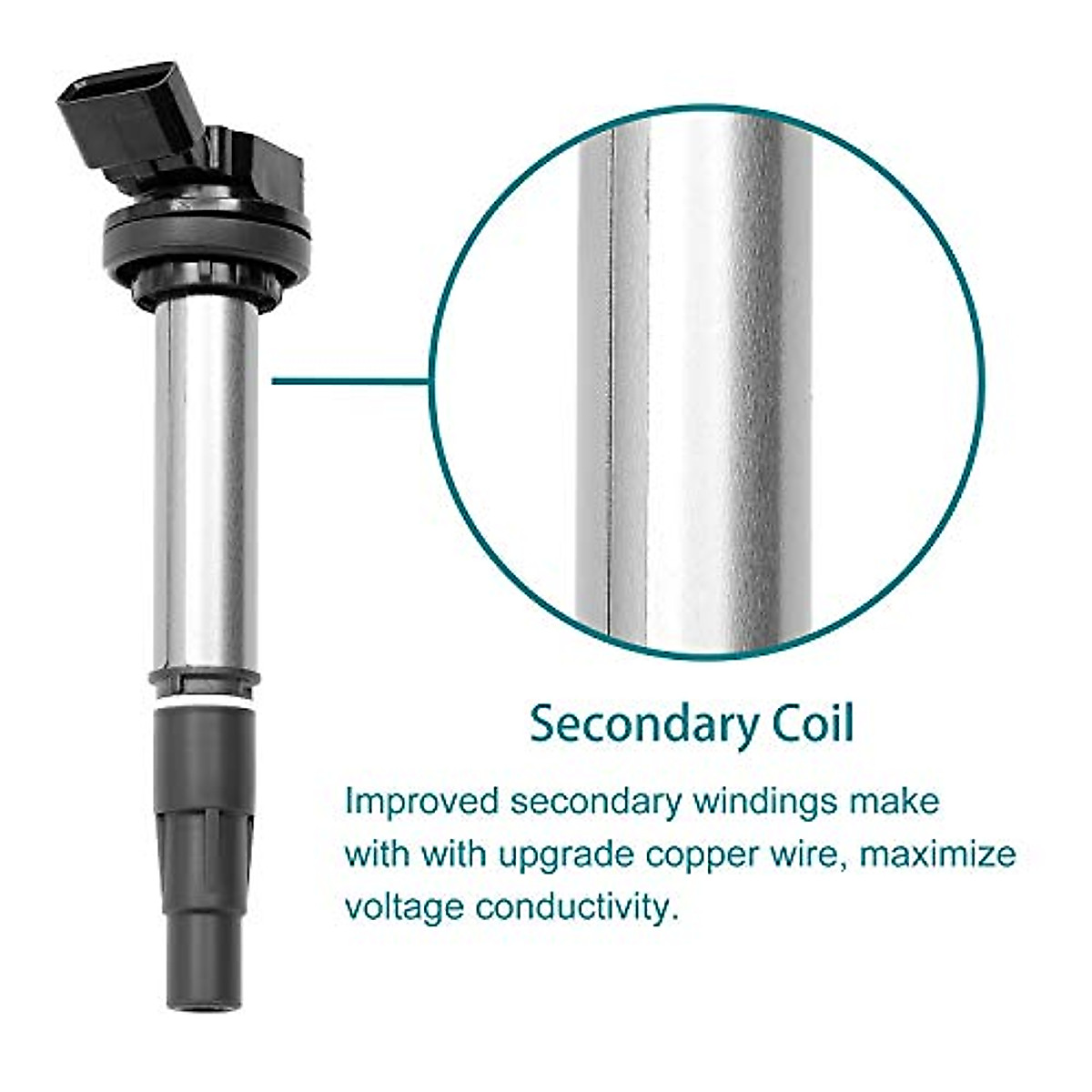 Ignition Coil Pack Set of 4 Compatible with Toyota Corolla| Matrix| Prius| Scion IM| Scion XD| Lexus CT200H| Pontiac Vibe & More Replaces# UF-596, UF-619, 90919-02252, 90919-02258