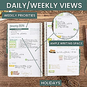 HARDCOVER bloom daily planners 2023-2024 Academic Year Day Planner (July 2023 - July 2024) - Passion/Goal Organizer - Monthly & Weekly Inspirational Agenda Book - 5.5" x 8.25" - Floral Gouache