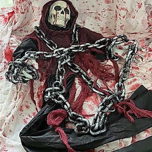 Lodou Halloween Decoration Chain,Plastic Chains Props,Halloween Costume Chain Prison Chain for Halloween Party Decoration Cosplay Accessory (2)