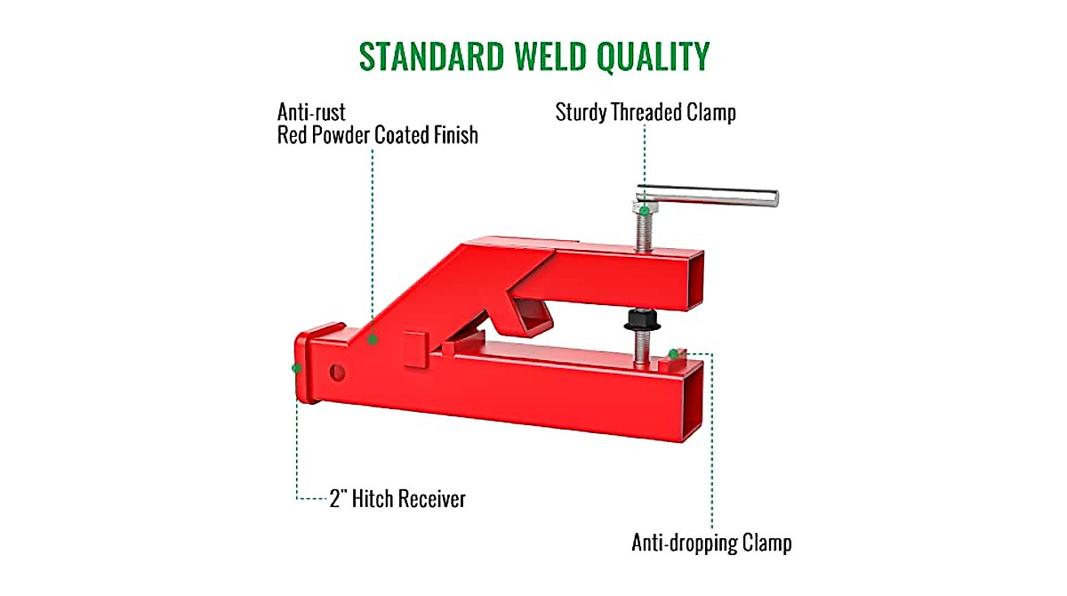 Heavy-Duty RbhAuto Red Tractor Clamp on Trailer Hitch 2-Inch Receiver