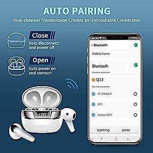 Wireless Earbud, Bluetooth 5.2 Headphones Deep Bass, Bluetooth Earbud Wireless Headphones Noise Cancelling Wireless Earphones in Ear with Mic, USB-C Mini LED Charging Case, IP7 Waterproof 35H Ear Buds