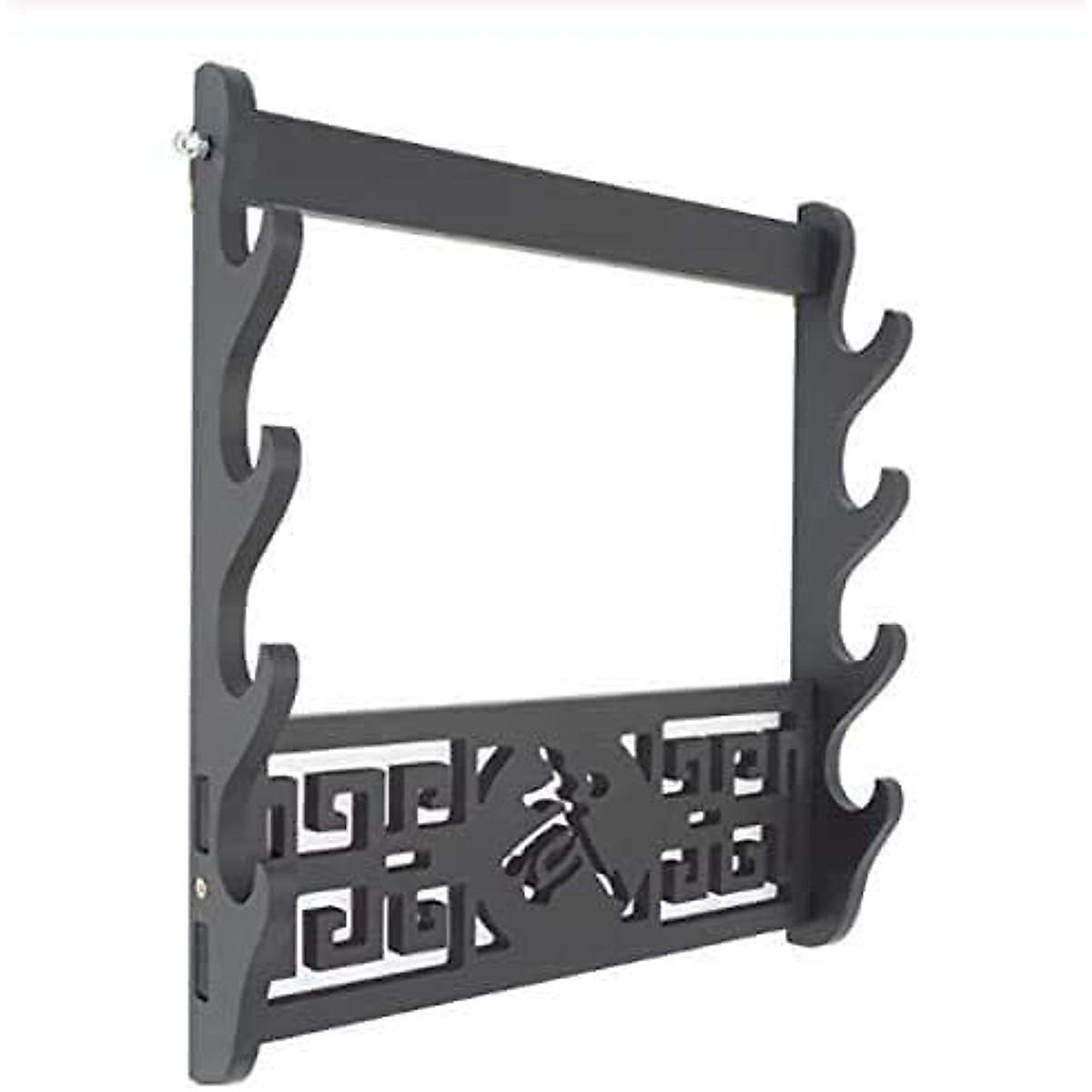 LUCKNIGHT Display Stand 4- Tier Wall Mount Sword Holder, Samurai Sword Wood Holder Stand Hanger Display Bracket Rack Sword Stand