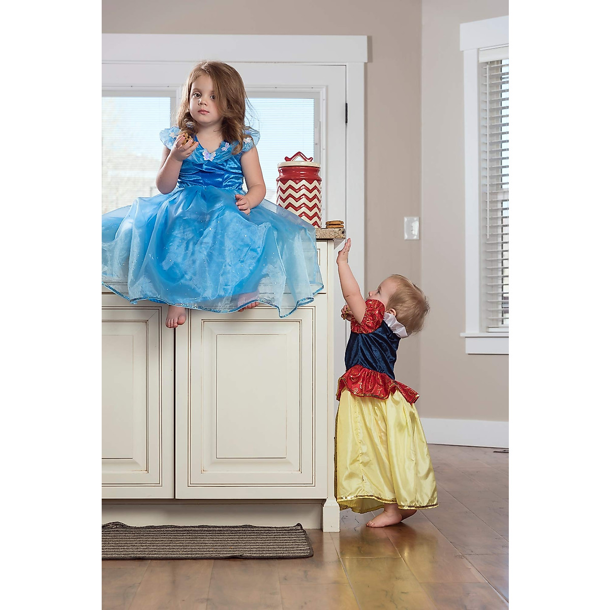 Little Adventures Deluxe Cinderella Butterfly Princess Dress Up Costume for Girls (Large Age 5-7) - Machine Washable Child Pretend Play and Party Dress with No Glitter