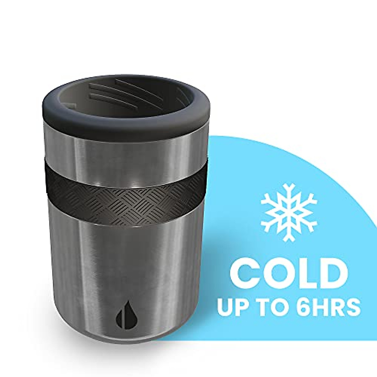 Elemental Insulated Can Cooler, Triple Wall Stainless Steel Can Cooler Insulator - Drink Cooler Cup for 12oz Regular Beer, Soda, Sparkling Water - Brushed Steel