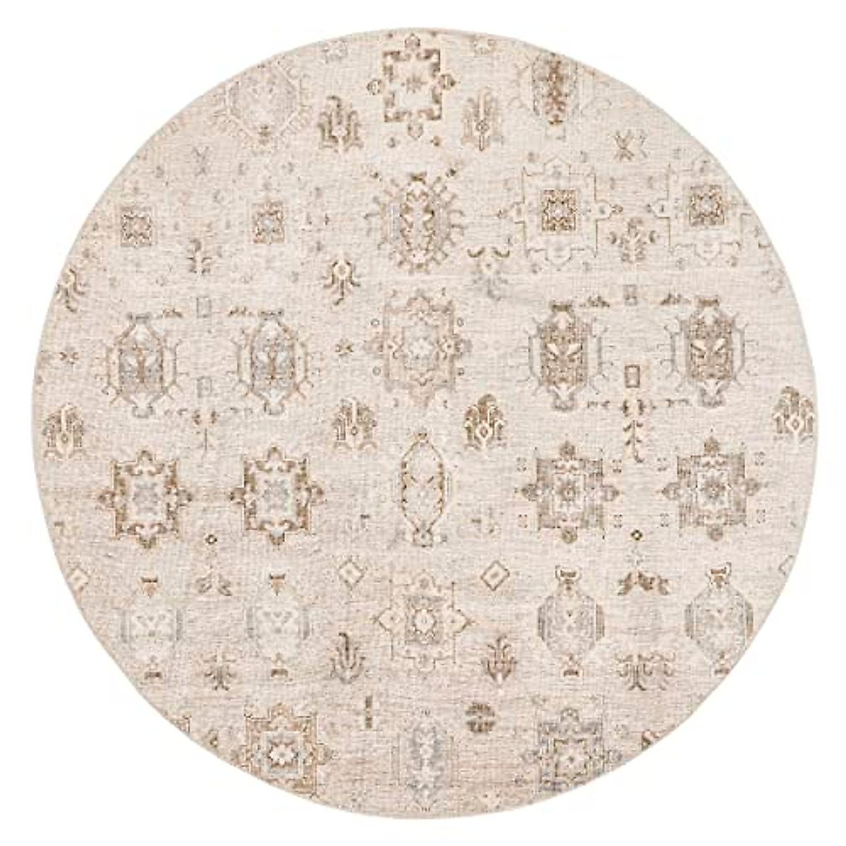 nuLOOM Krystin Distressed Machine Washable Area Rug, 6', Beige