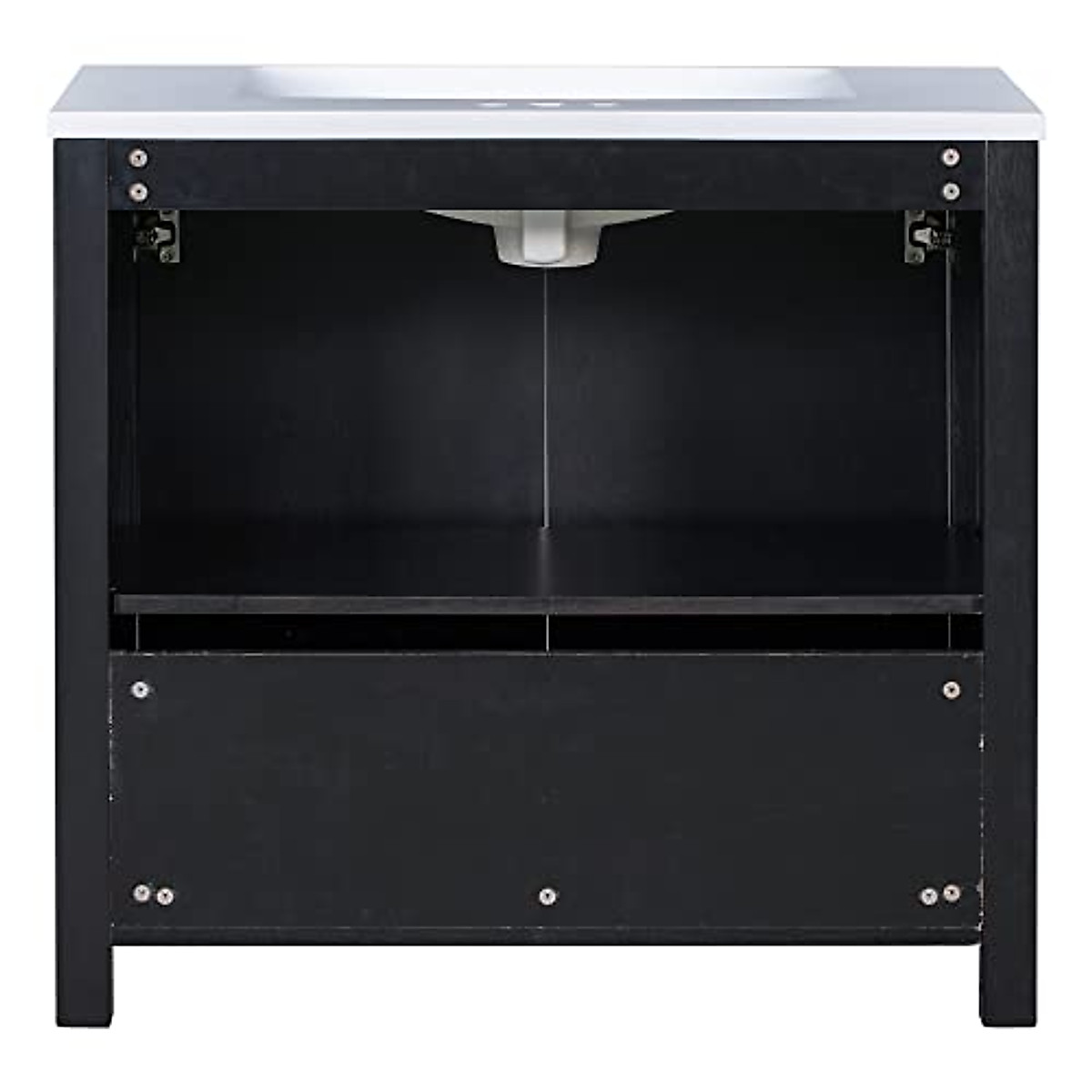 LUMISOL 36" Bathroom Vanity with Sink, Single Bathroom Storage Cabinet with Soft Closing Doors & Adjustable Shelf, Modern Bathroom Vanity with Undermount Basin, Solid Wood Frame, Espresso