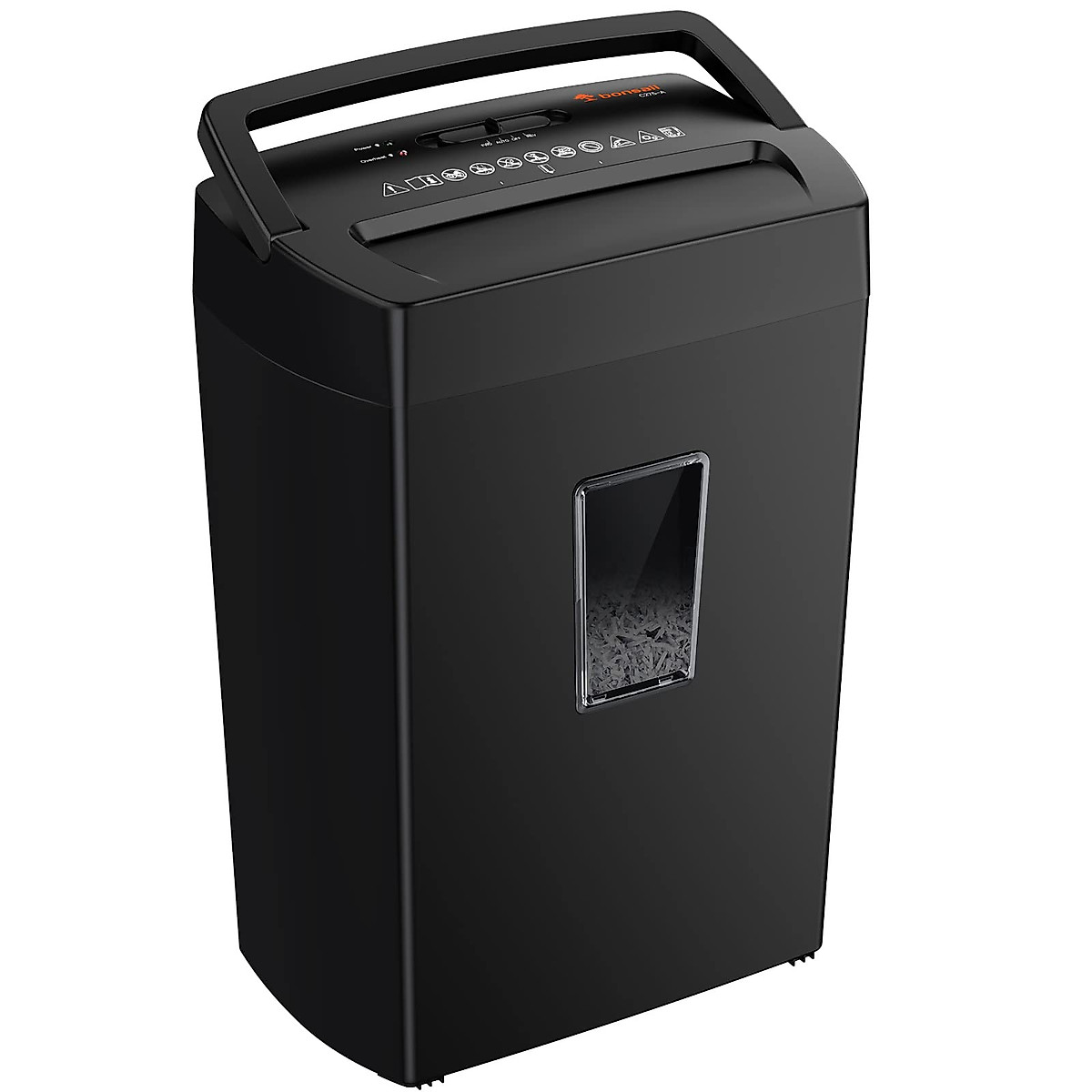 Bonsaii 12-Sheet Cross Cut Paper Shredder, 10-Minute 5.5 Gal Home Office Heavy Duty Shredder for Paper, Credit Card, Mails, Staples, with Transparent Window, High Security Level P-4 (C275-A)