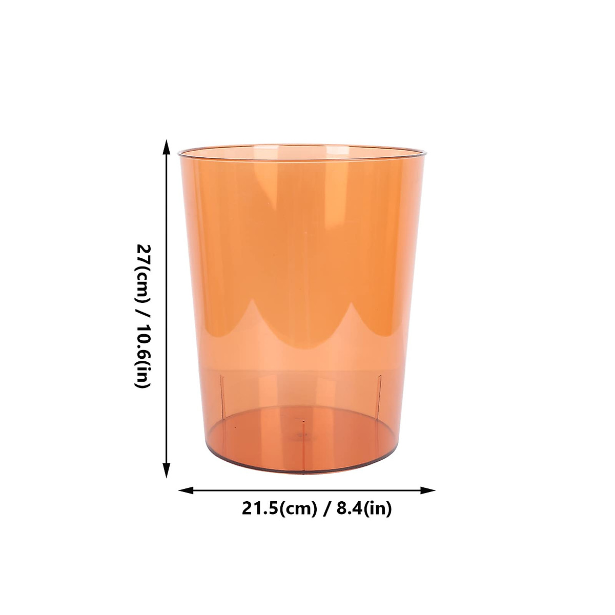 Amosfun Plastic Slim Round Small Trash Can Wastebasket Garbage Container Bin Pot for Bathroom Bedroom Kitchen Home Office Orange