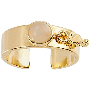 Alex and Ani Seahorse Adjustable Ring Gold/Neutral One Size