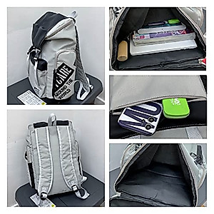 Verdancy Kawaii Backpack for Teen Girls Boys Aesthetic Bookbag Schoolbag Daypack Casual Bag for School College (Black)