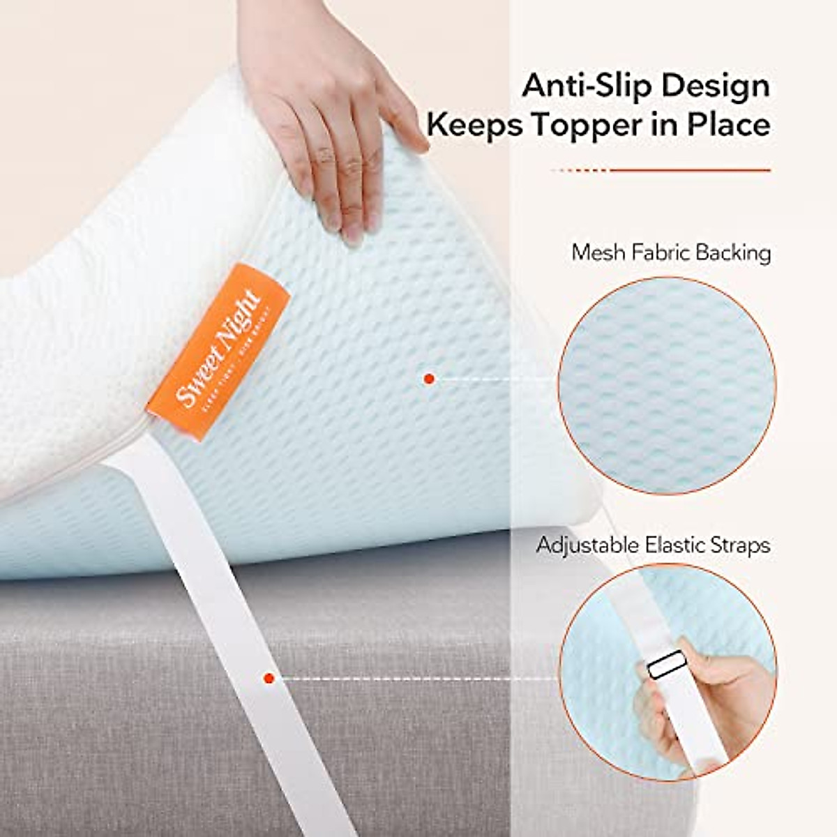 Sweetnight 4 Inch California King Mattress Topper, High Density Memory Foam Mattress Topper for Enhanced Support, Medium Firm Mattress Topper with Non-Slip Design, Cal King Size