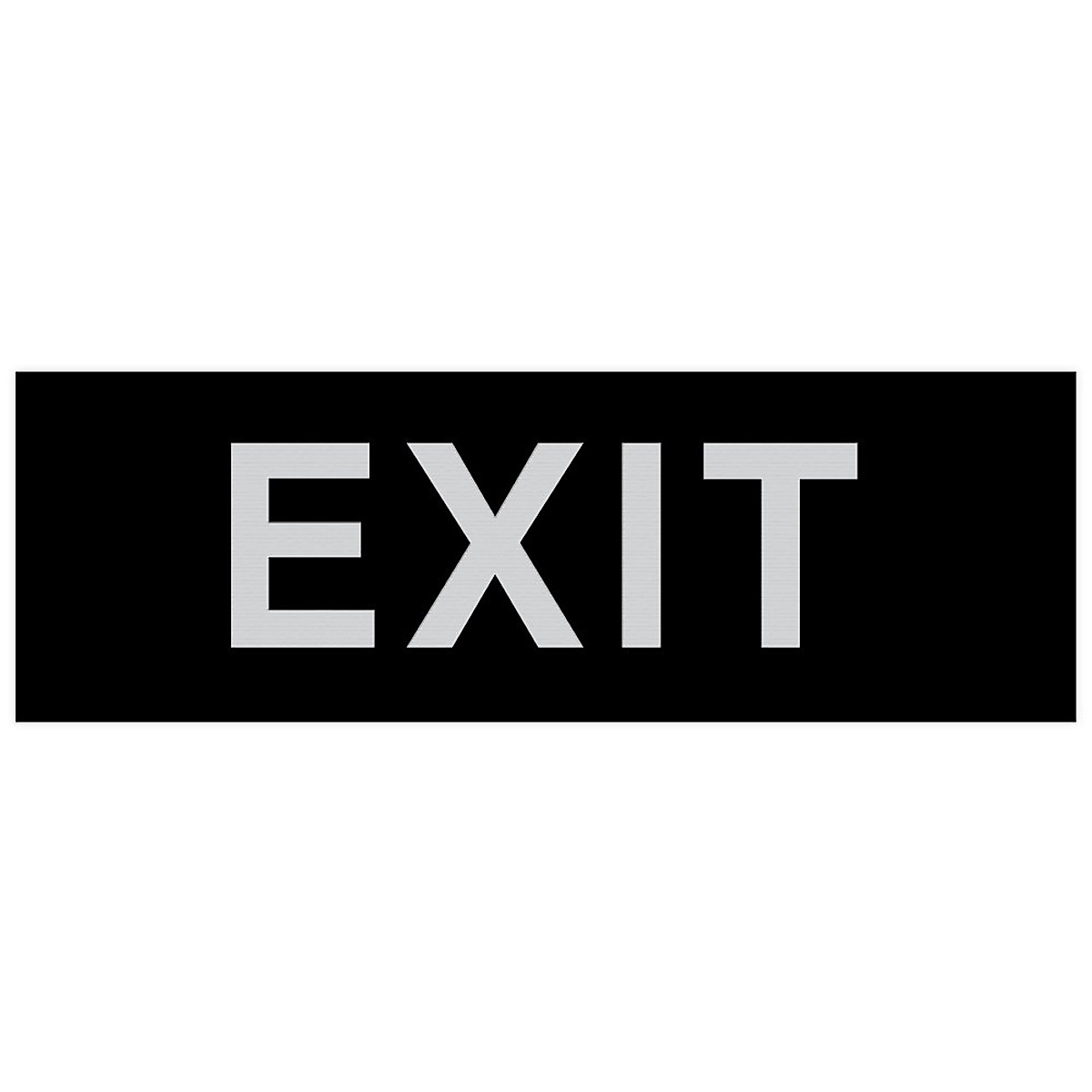 All Quality Basic Exit Wall or Door Sign - Simple & Clear To Ensure Safety | Easy to Install - Black/Silver - Large (1 Pack)