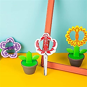 Kids Craft Scissors,Novelty Flower Design Stainless Steel Student Scissors for School 6 Inch All Purpose Left Handed Office Scissors with Blunt Tip-Morning Glory