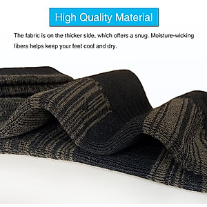 APTYID Men's Moisture Wicking Cushioned Crew Work Boot Socks, Size 9-12, Black, 4 Pairs