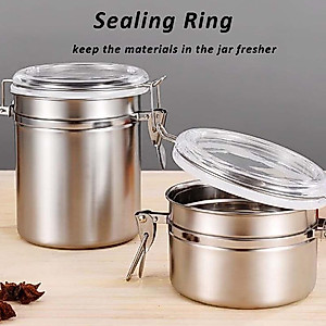 Malisseladi Tobacco Jar Food Storage Tin Can Container Stainless Steel Airtight Lid for Home Kitchen Snack