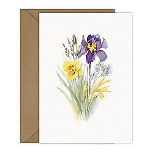 Tashchow 5 Watercolor Flowers Greeting Cards All Occasion Blank Note Cards with Envelopes